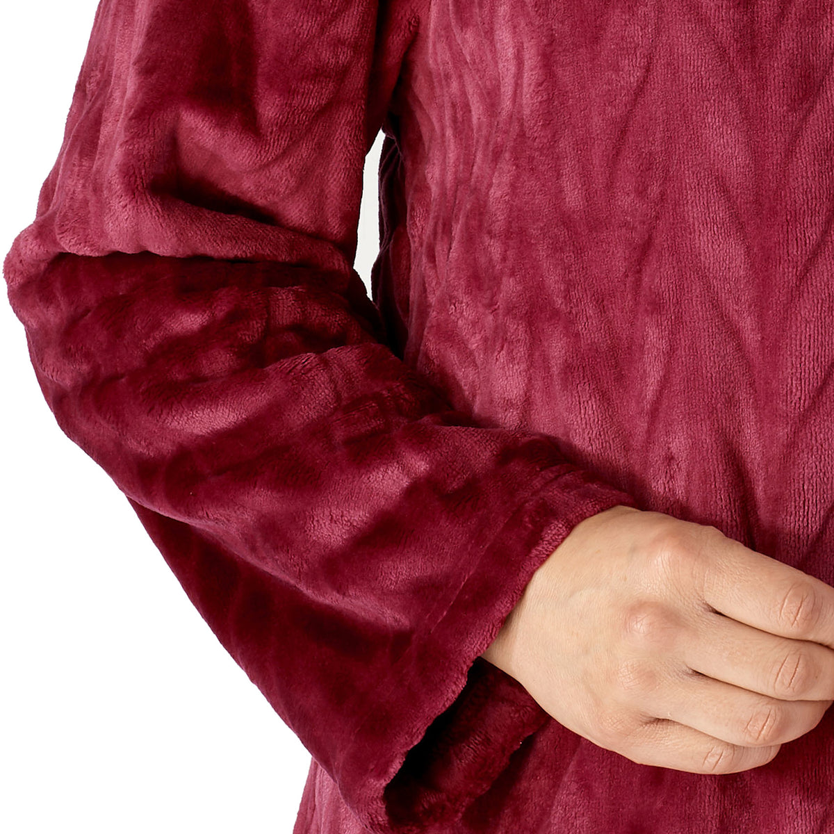 Slenderella Ladies Faux Fur Collar Button Front Bed Jacket (4 Colours ...