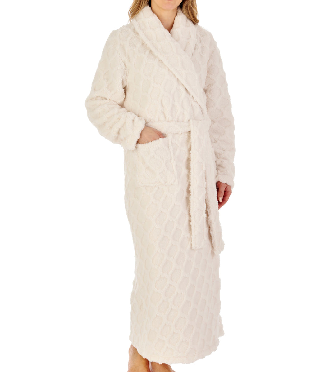 Slenderella Honeycomb Fleece Ankle Length Dressing Gown (2 Colours ...