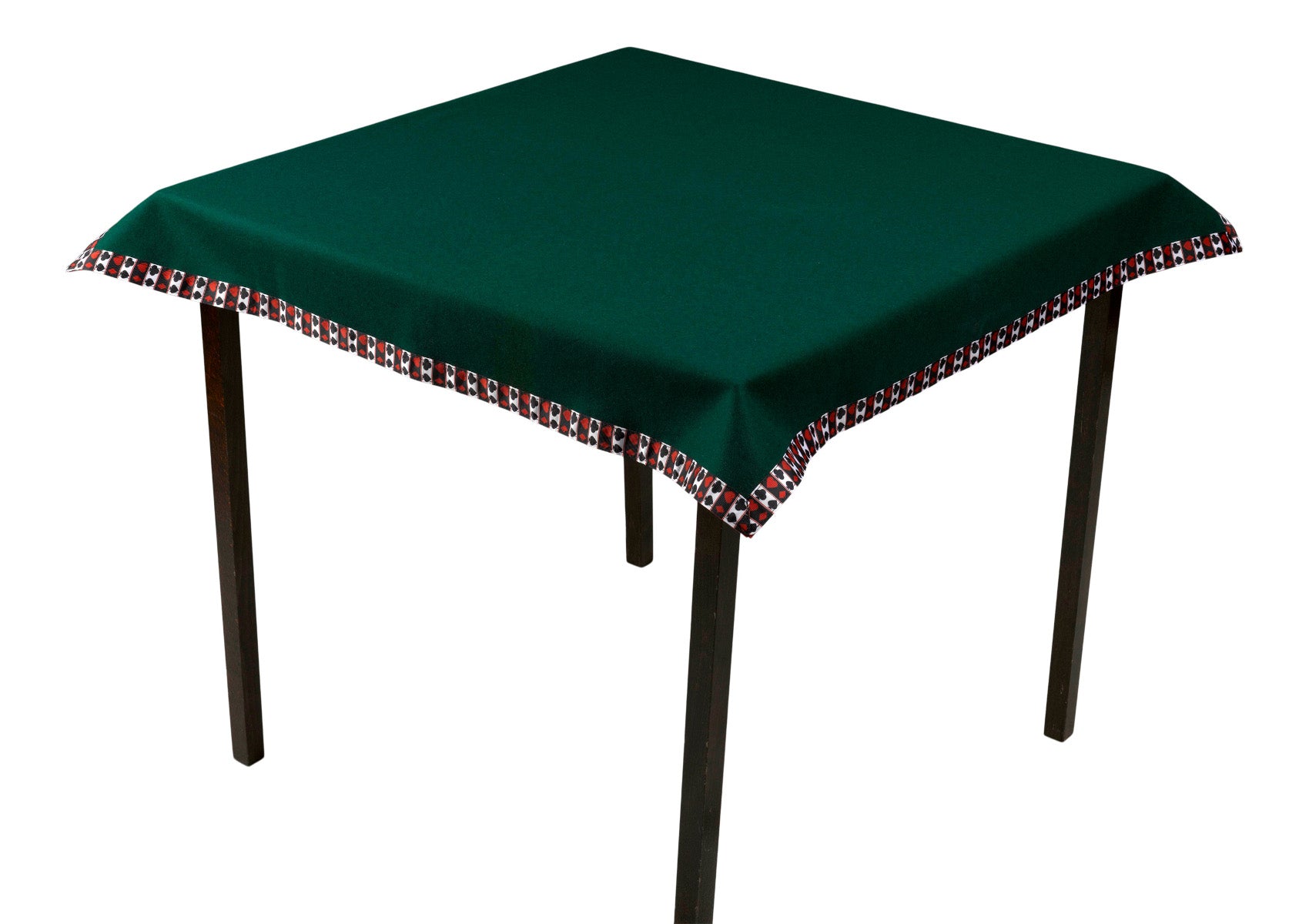 Bridge / Poker Card Baize Table Cloth - 36" Square (4 Suits Ribbon ...