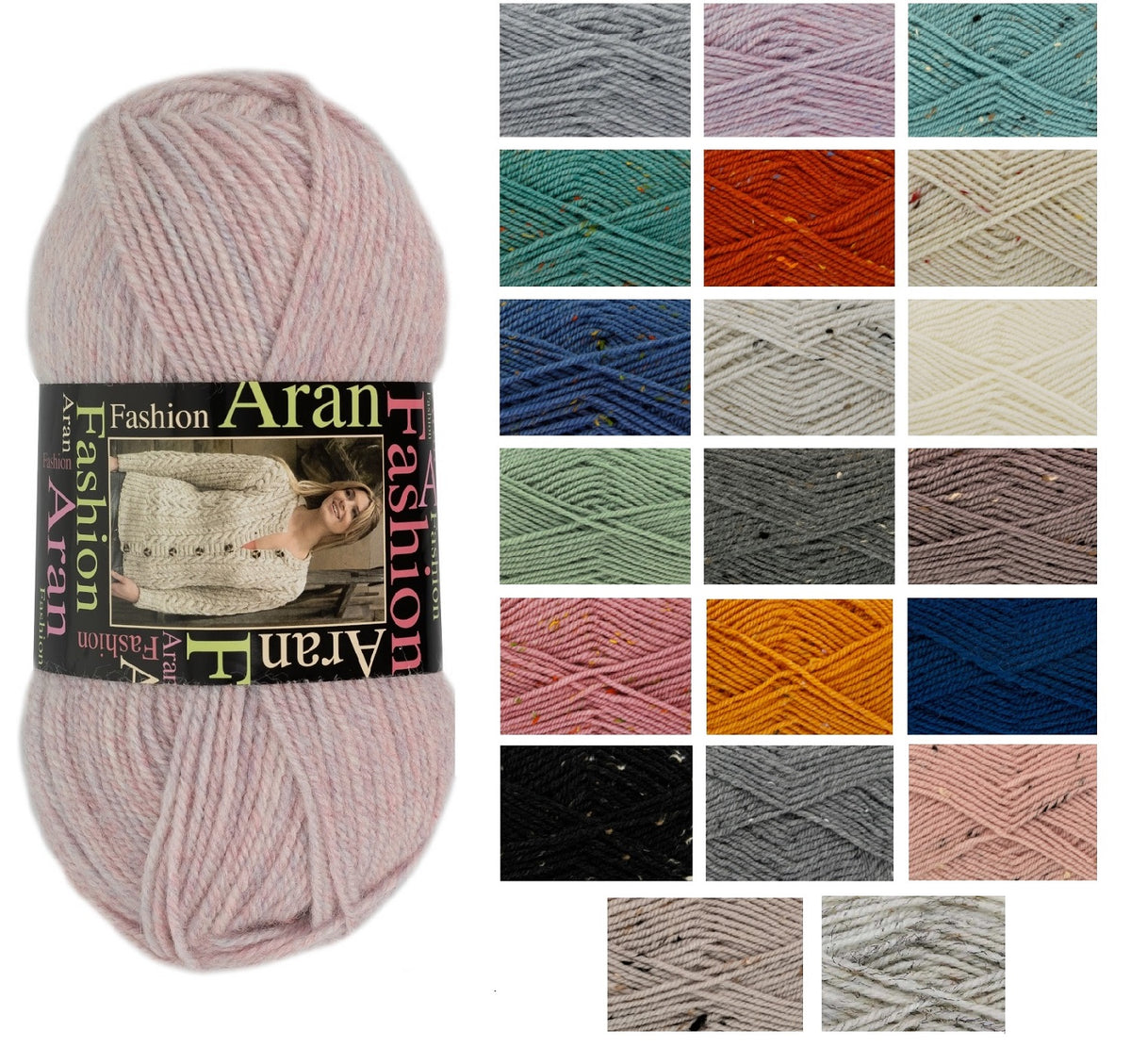 King Cole Fashion Aran Acrylic & Wool Knitting Yarn 400g Ball (Various ...