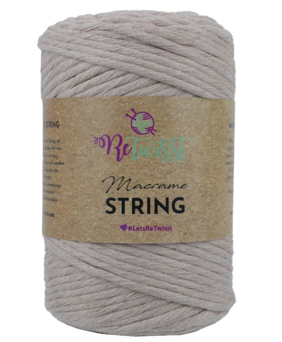 Retwisst Macrame String - 3mm Single Twist 500g (4 Shades) – Classic ...