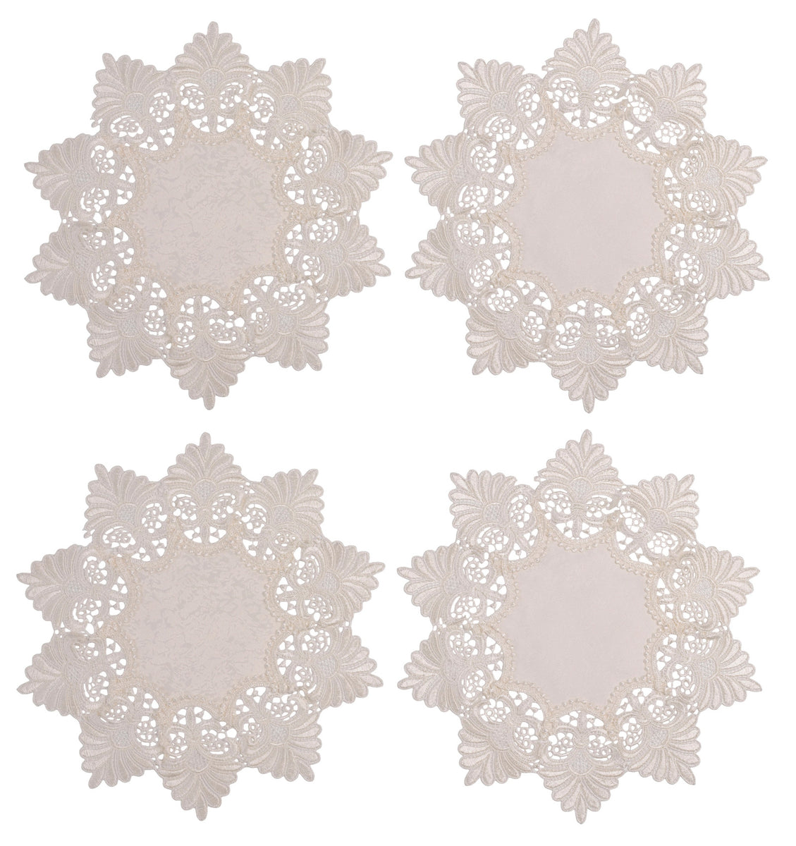 Pack of 4 Bella Lace Macrame Doilies 13" (Cream) – Classic Home Store