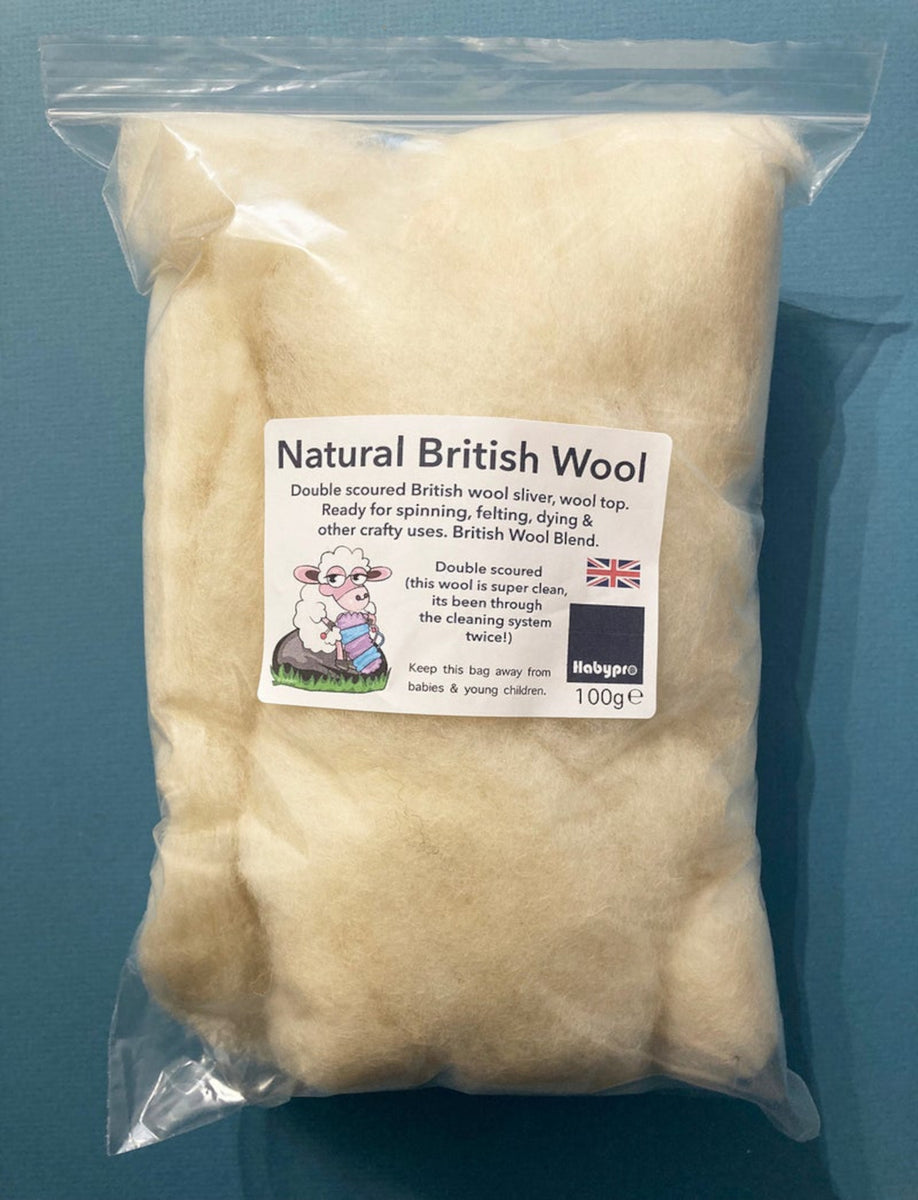 Habypro Natural British Wool for Spinning Felting & Crafts (200g ...
